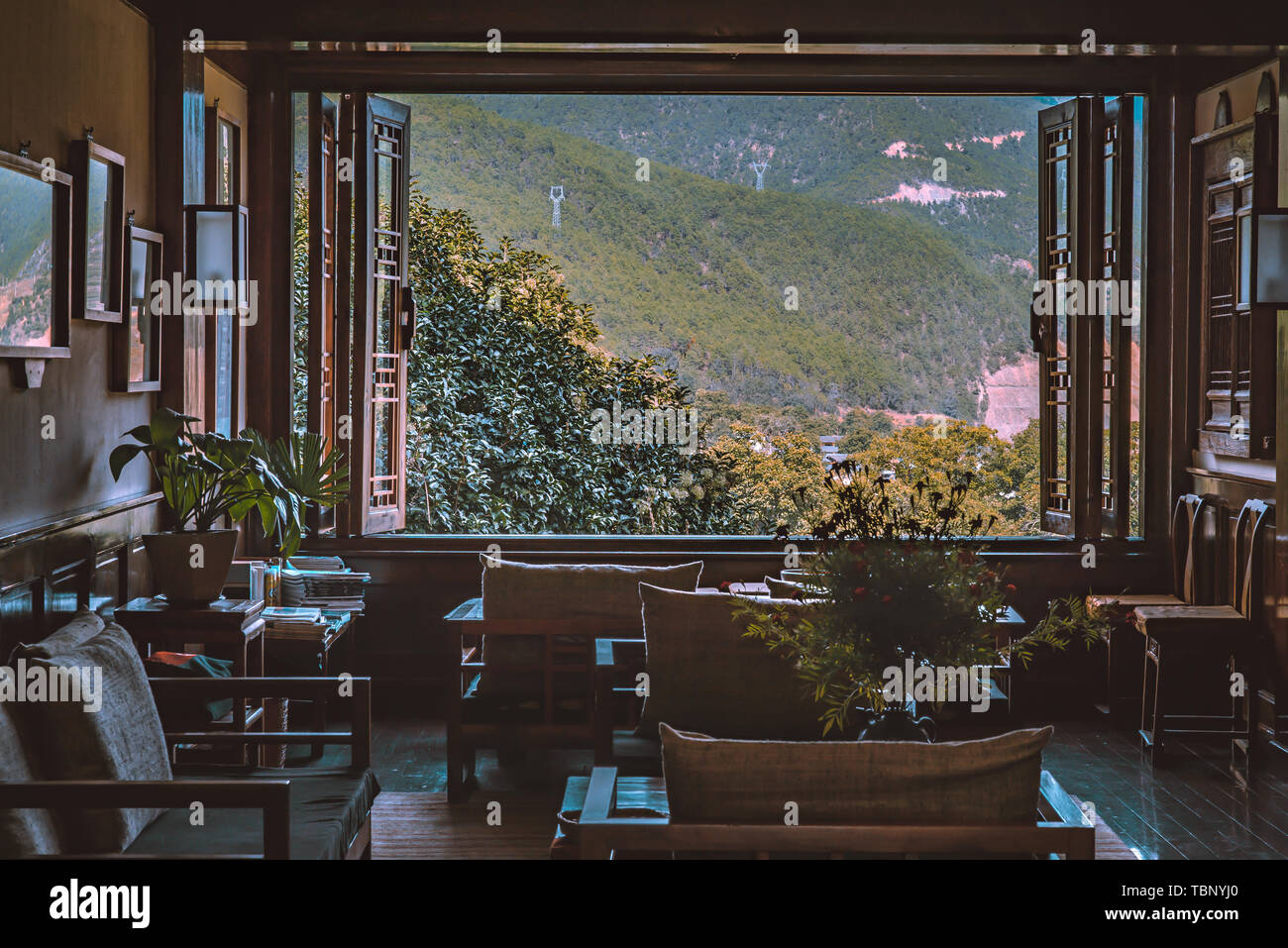 Restaurant with view Stock Photo - Alamy