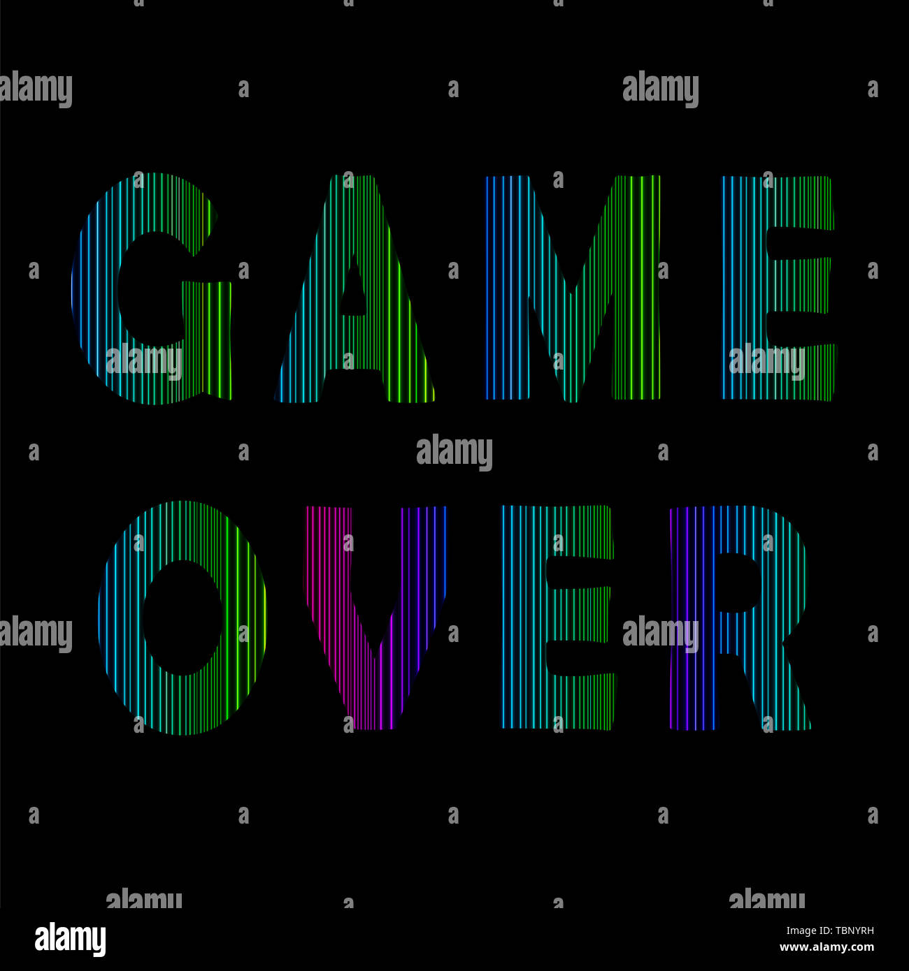 Retro Game Over Neon Sign. Gaming Concept. Video Game Screen Stock ...