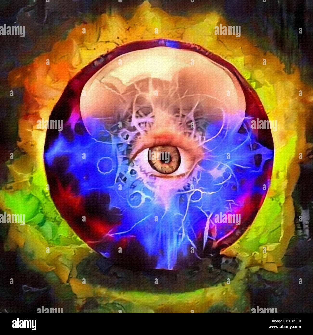 Crystal ball with all seeing eye Stock Photo - Alamy