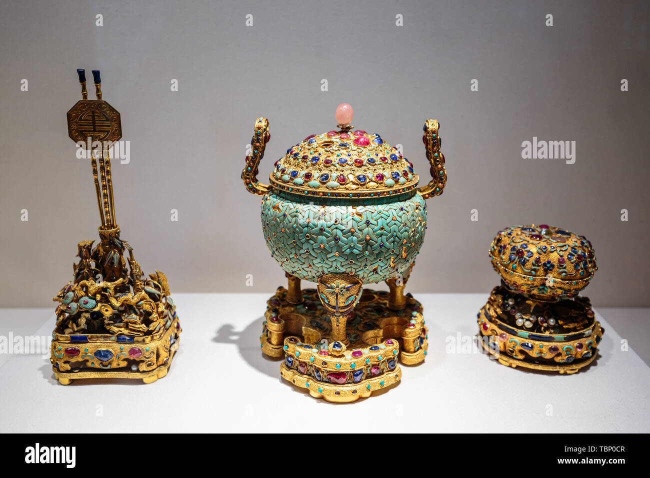 Exhibits at the Treasure Museum of the National Palace Museum Stock ...