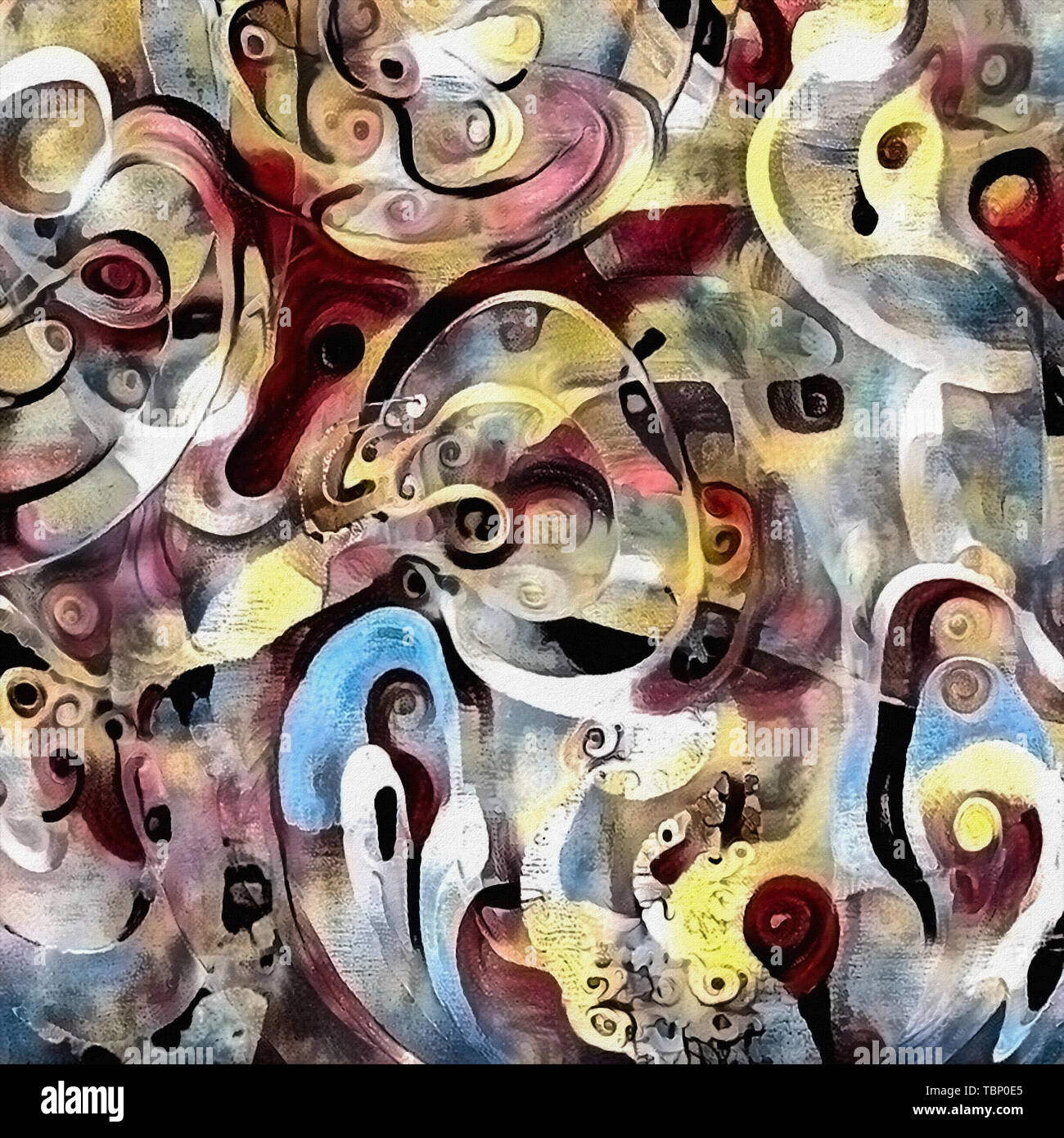 Modern abstract painting. Swirling lines Stock Photo - Alamy