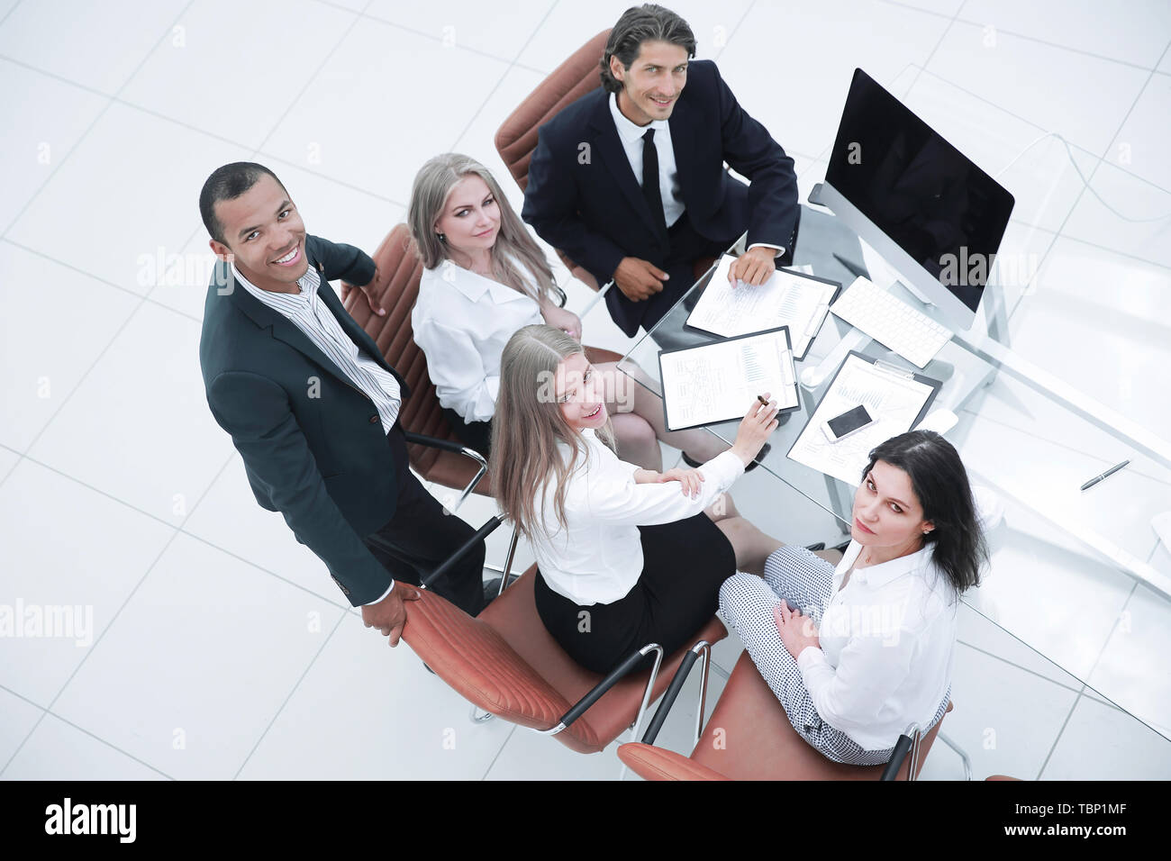top view.professional business team looking at camera.the concept of ...