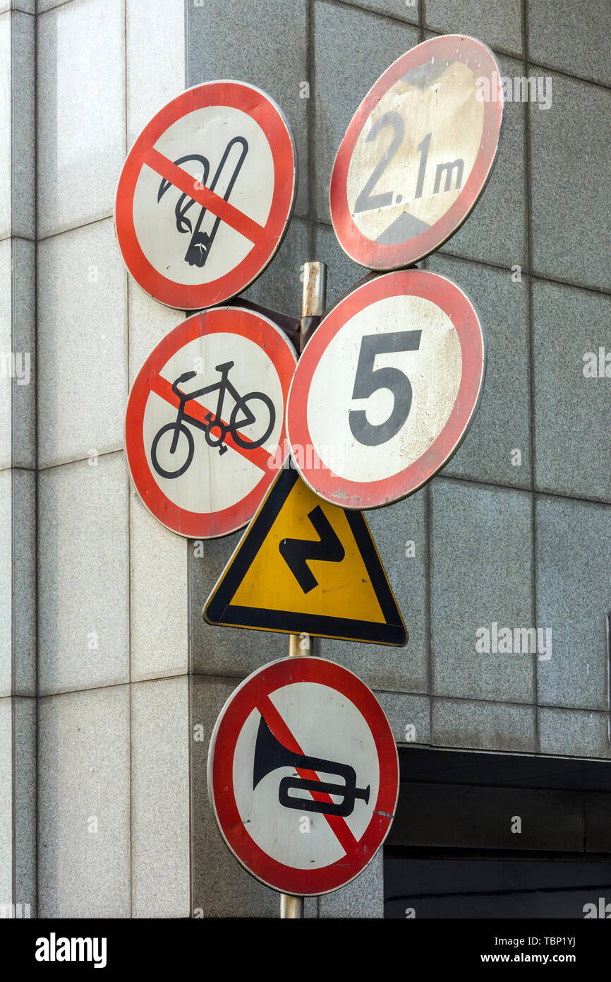 A lot of Traffic Signs in China Stock Photo - Alamy