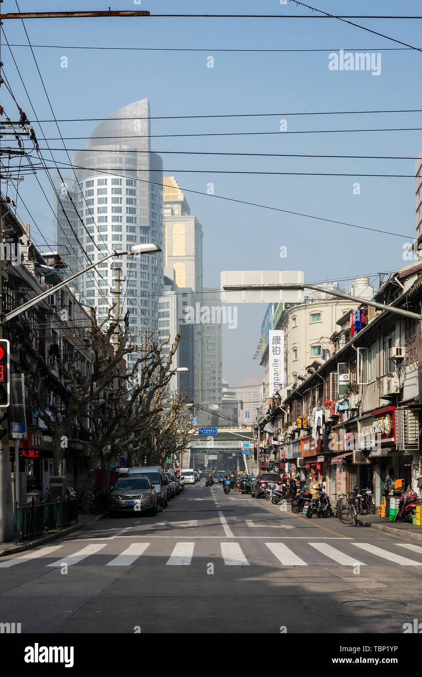 Living Scene on the Streets of Shanghai with Houses Stock Photo - Alamy