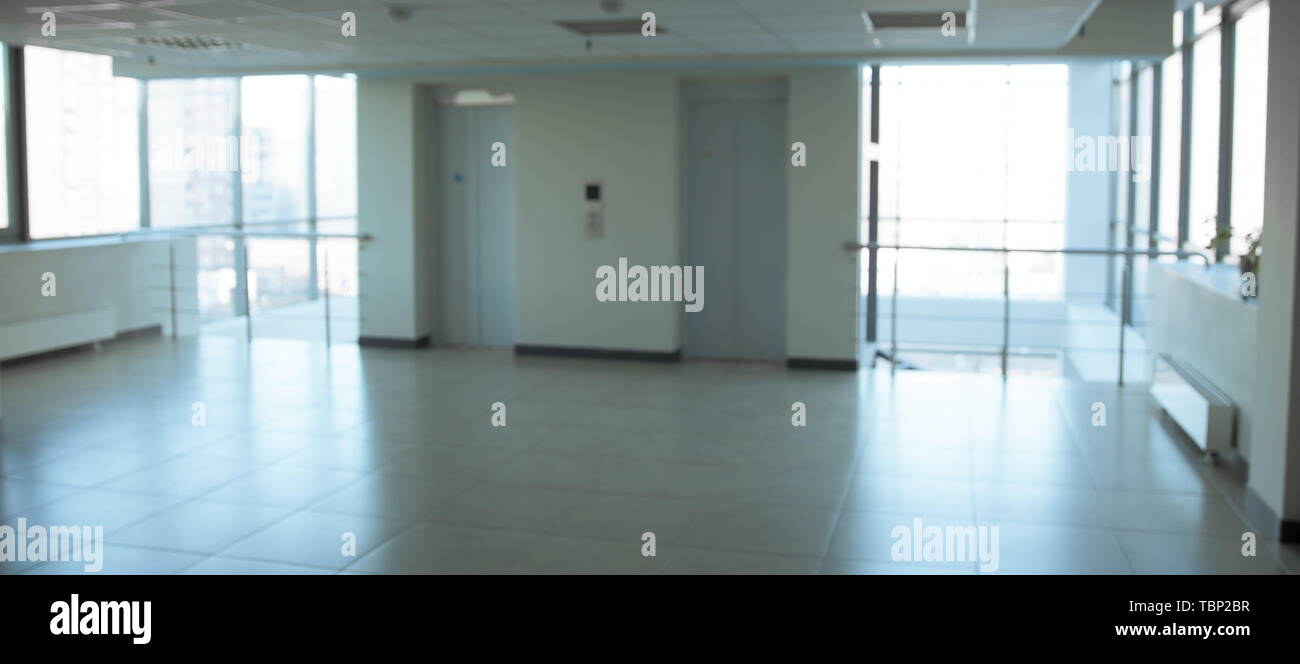 empty lobby in a modern business center. photo with copy space Stock ...