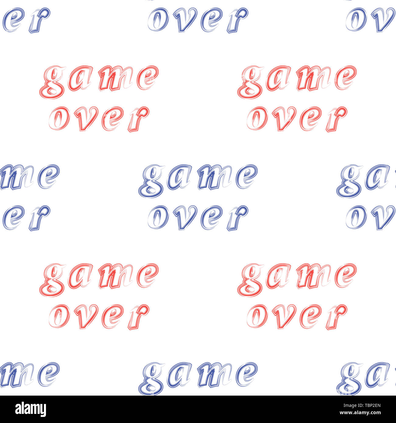 Red Blue Game Over Sign Seamless Pattern. Gaming Concept. Video Game ...