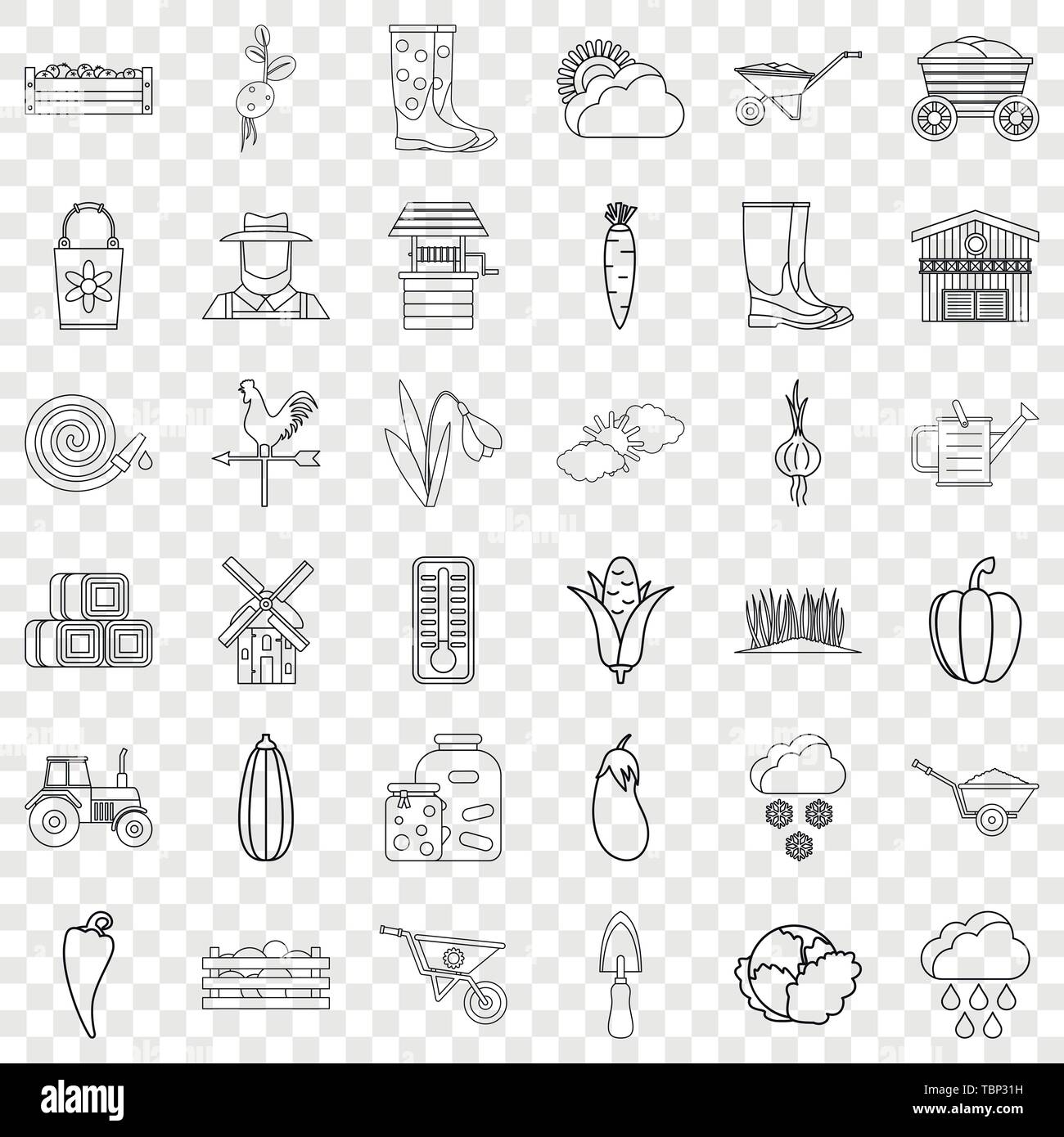 September icons set, outline style Stock Vector Image & Art - Alamy