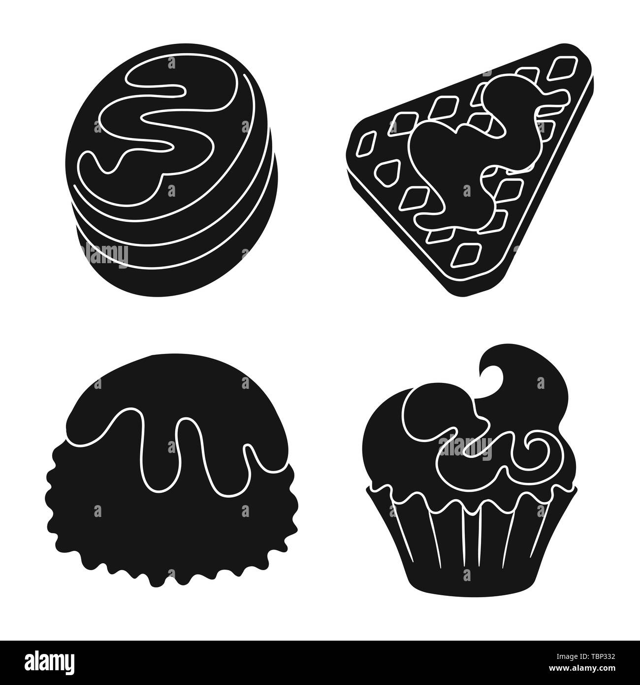 Isolated object of sweetness and product sign. Set of sweetness and ...