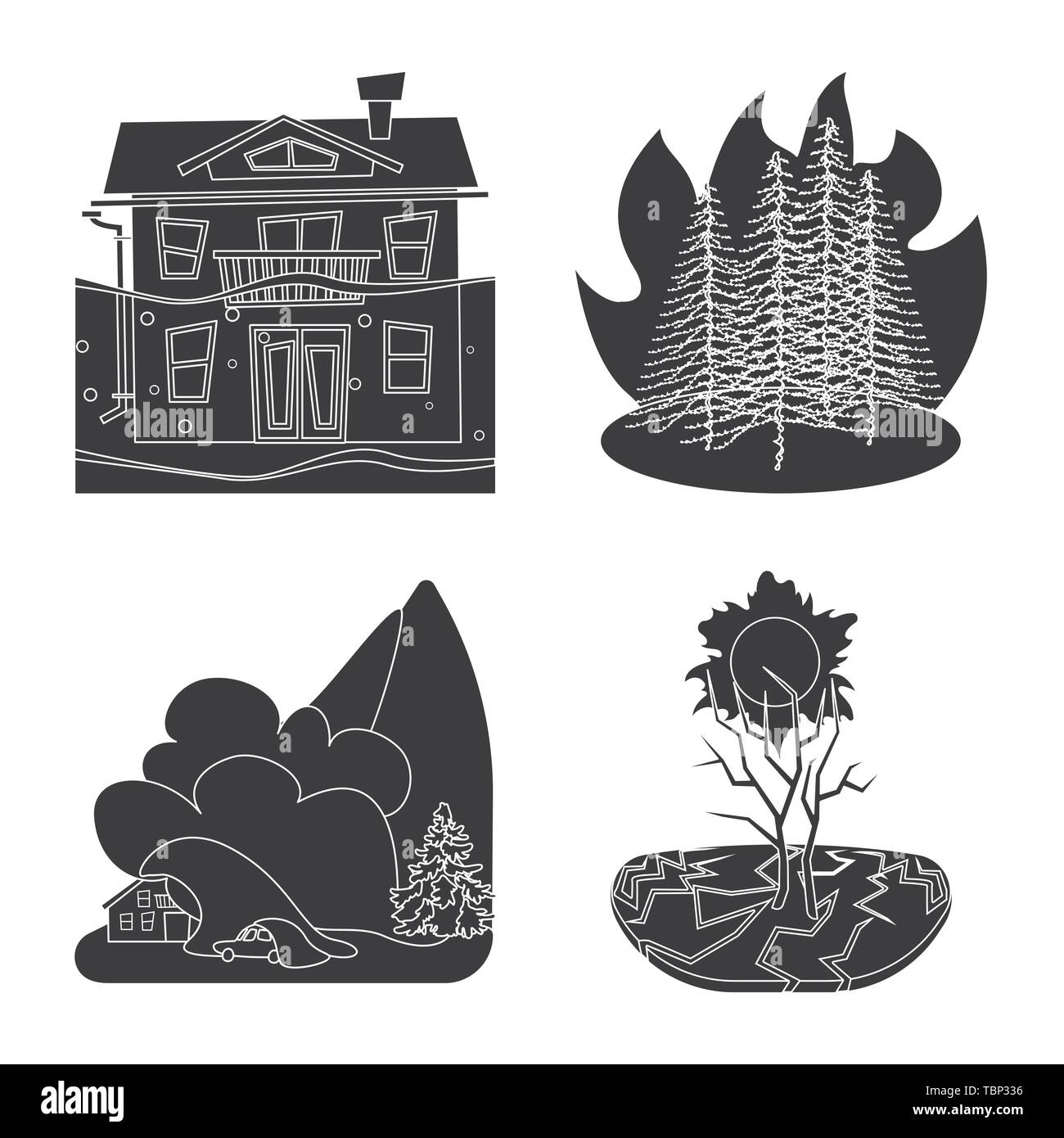 Vector design of calamity and crash logo. Collection of calamity and ...