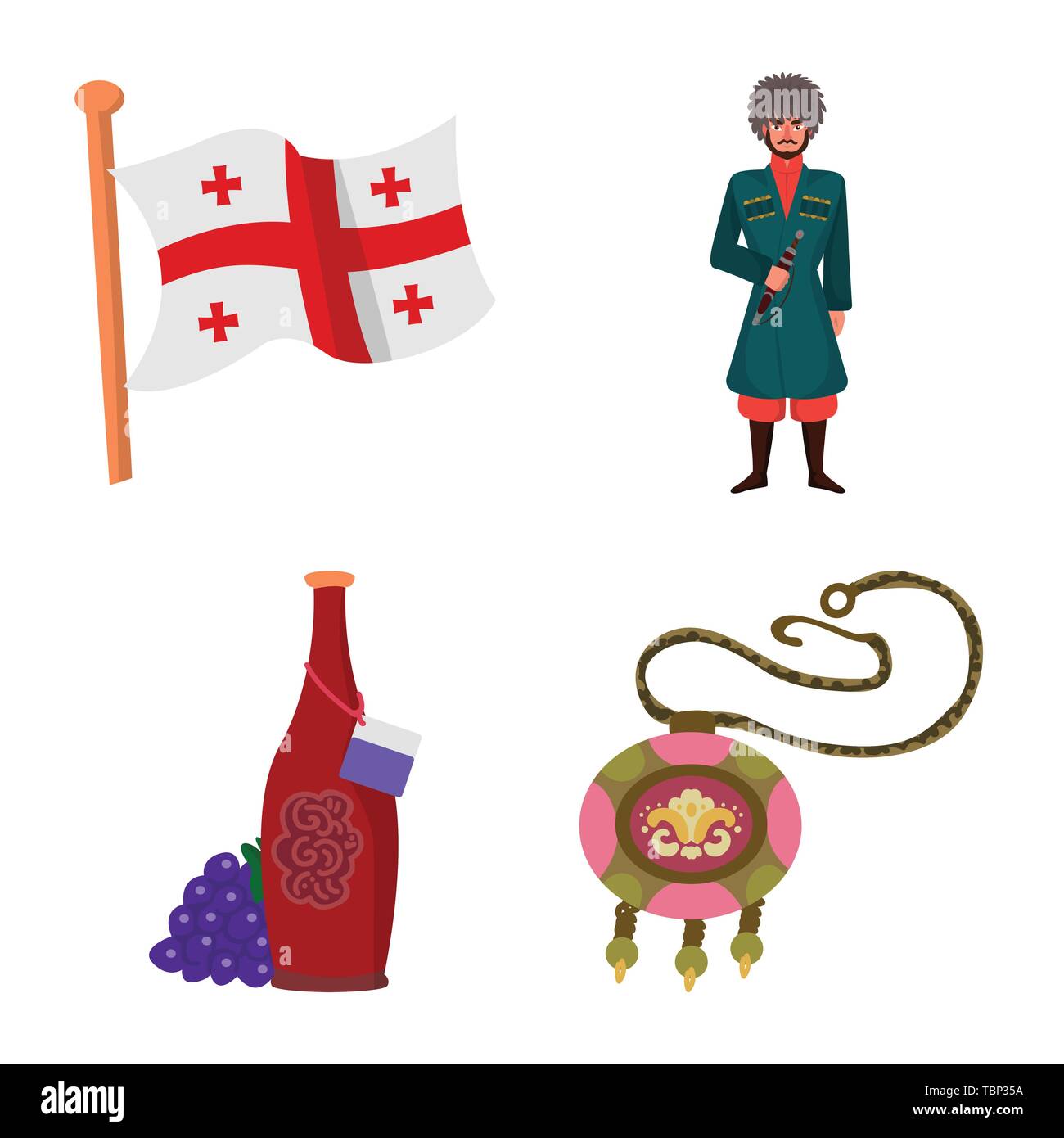 Vector illustration of Caucasus and traditions logo. Collection of ...
