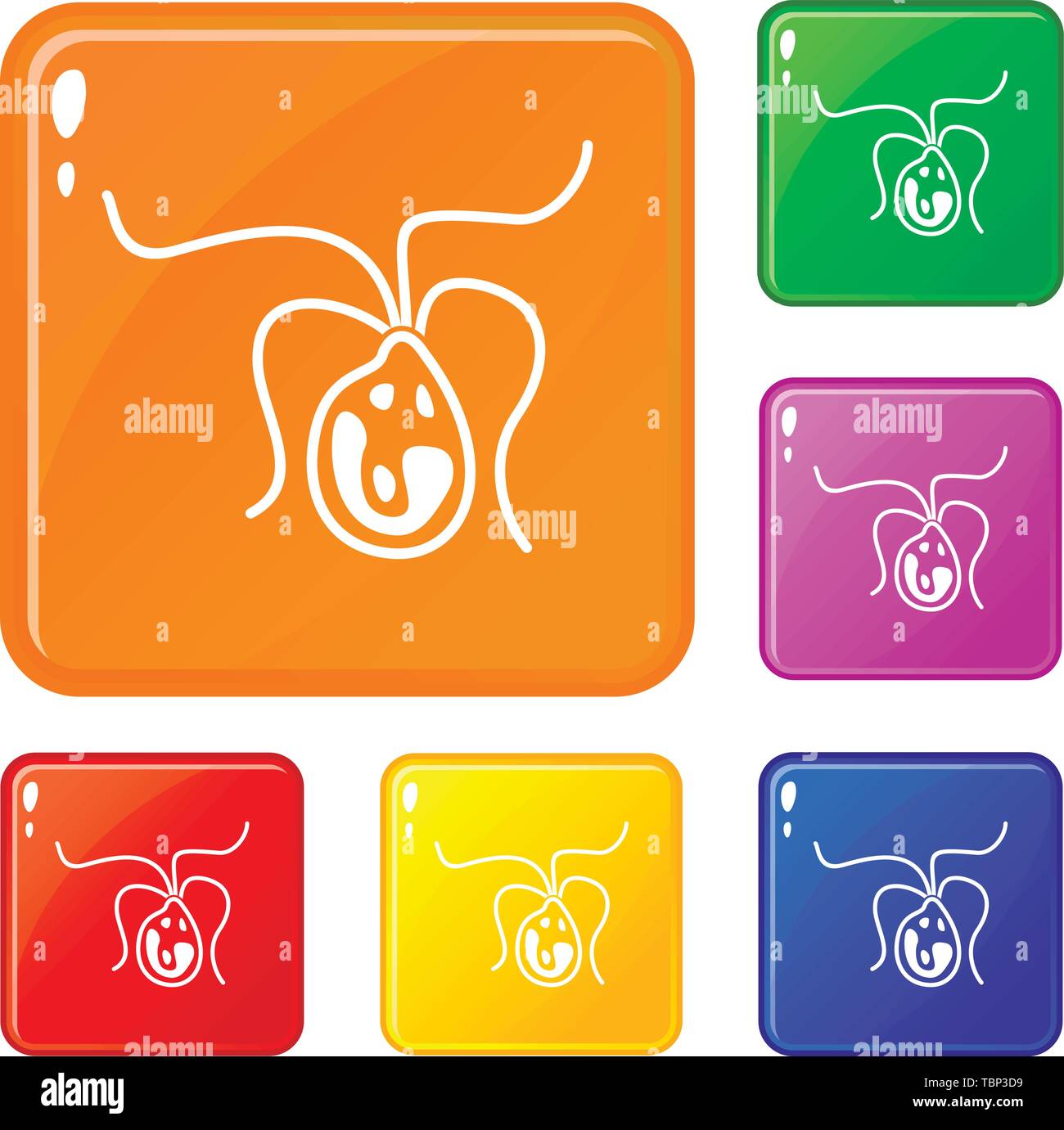 Bacterial cell icons set vector color Stock Vector Image & Art - Alamy