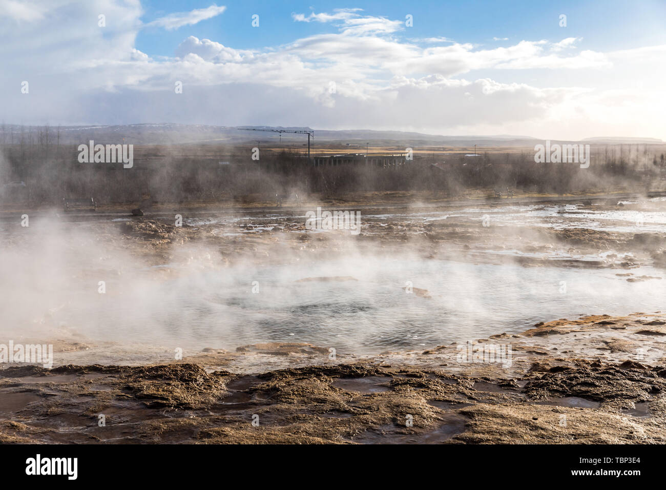 strokkur geysir hot spring Eruption in golden circle Iceland Stock ...