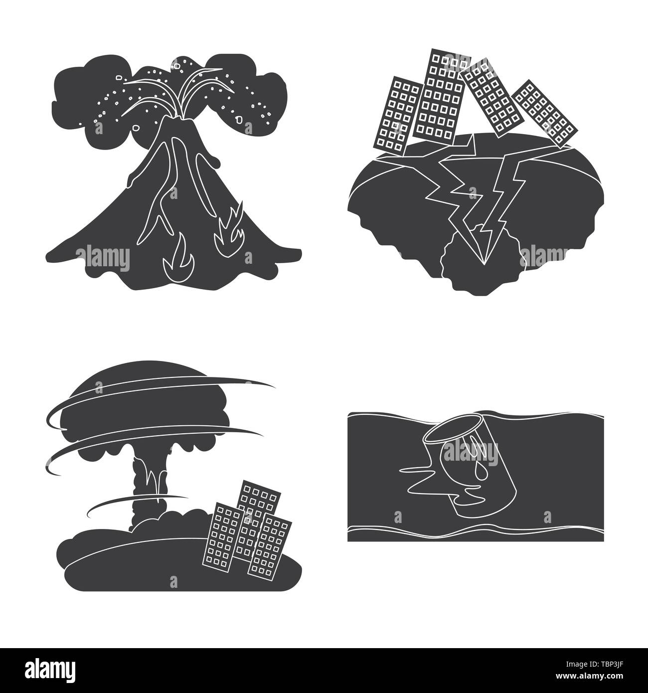 Isolated object of calamity and crash logo. Set of calamity and ...