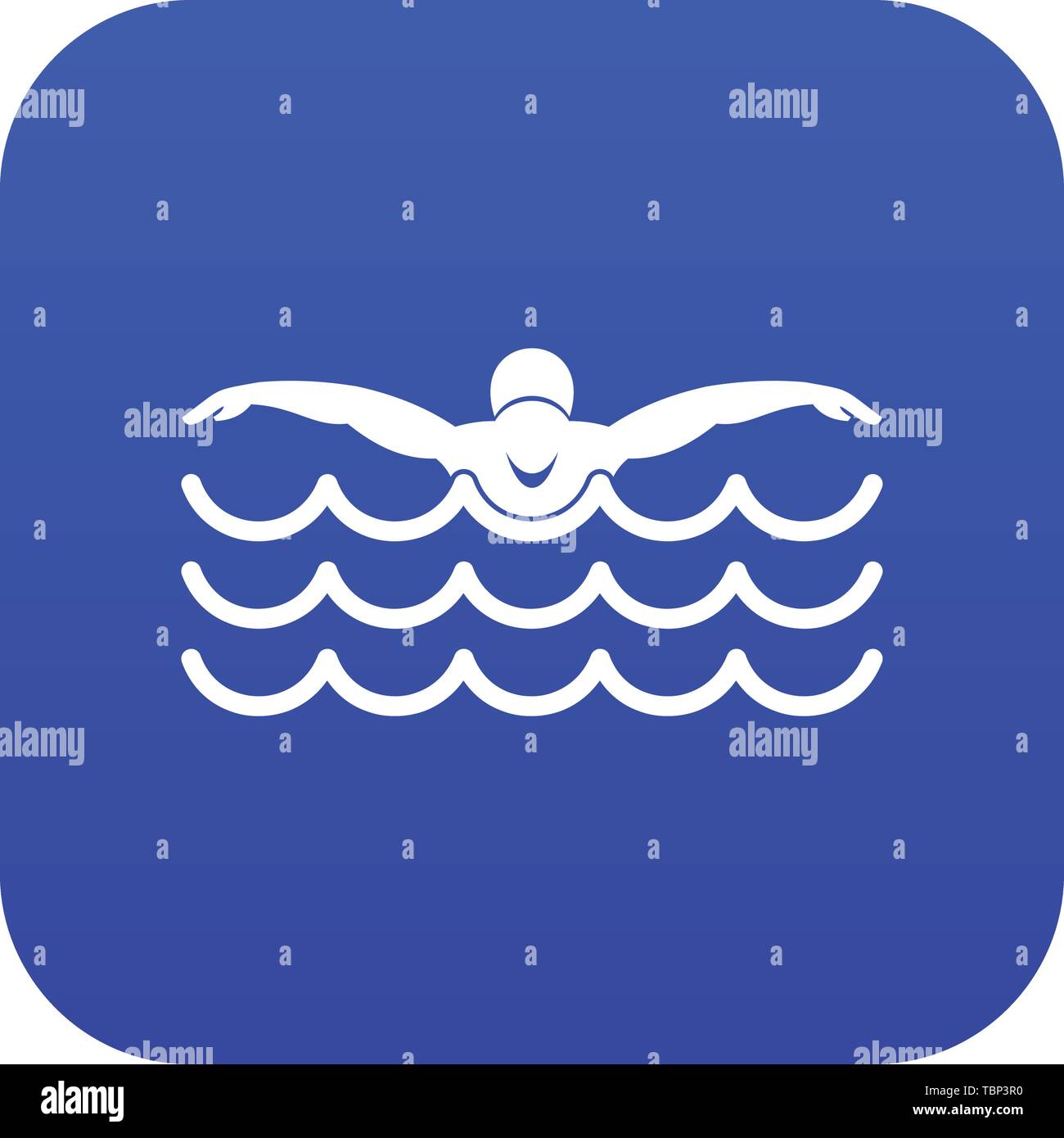 Butterfly swimmer icon digital blue Stock Vector Image & Art - Alamy