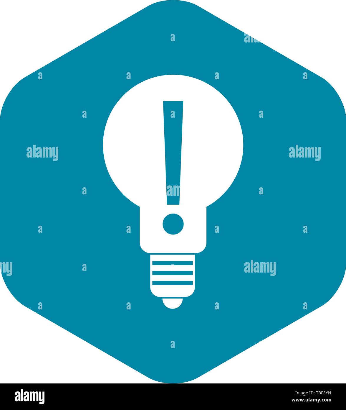 Bulb with exclamation mark inside icon simple Stock Vector Image & Art ...