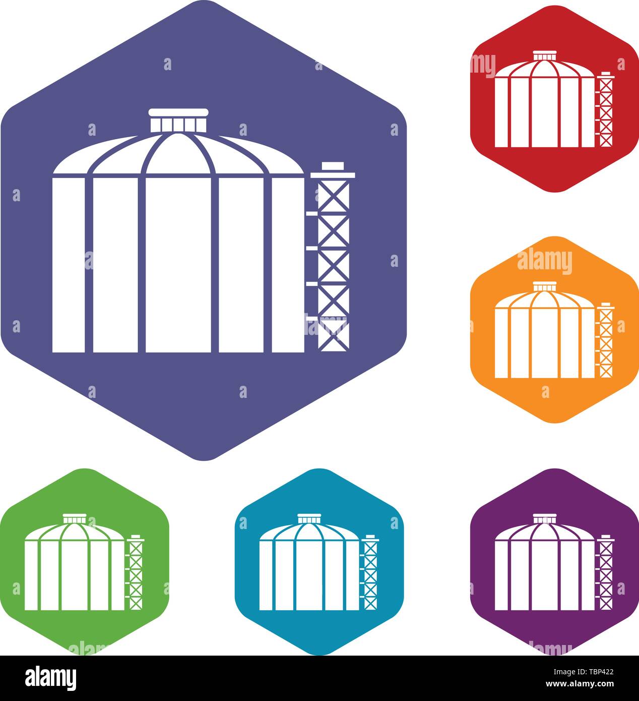 Oil storage tank icons vector hexahedron Stock Vector Image & Art - Alamy