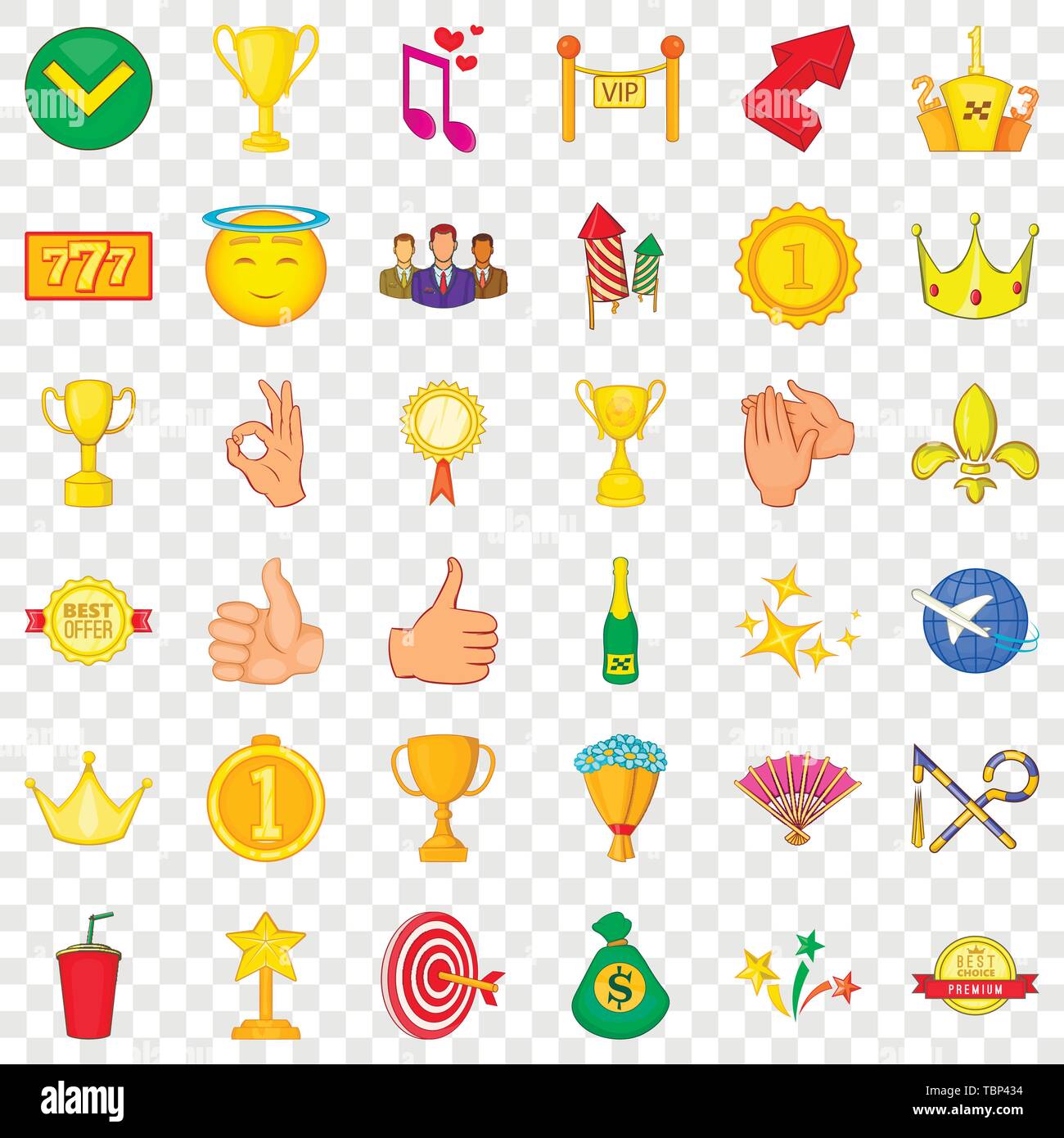 Achievement icons set, cartoon style Stock Vector Image & Art - Alamy