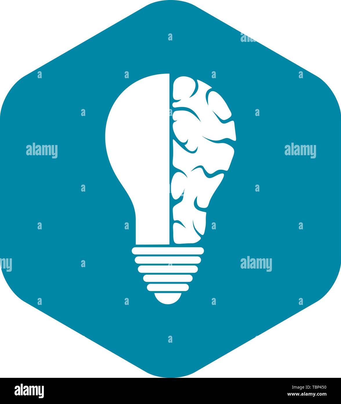 Brain lamp icon simple Stock Vector Image & Art - Alamy