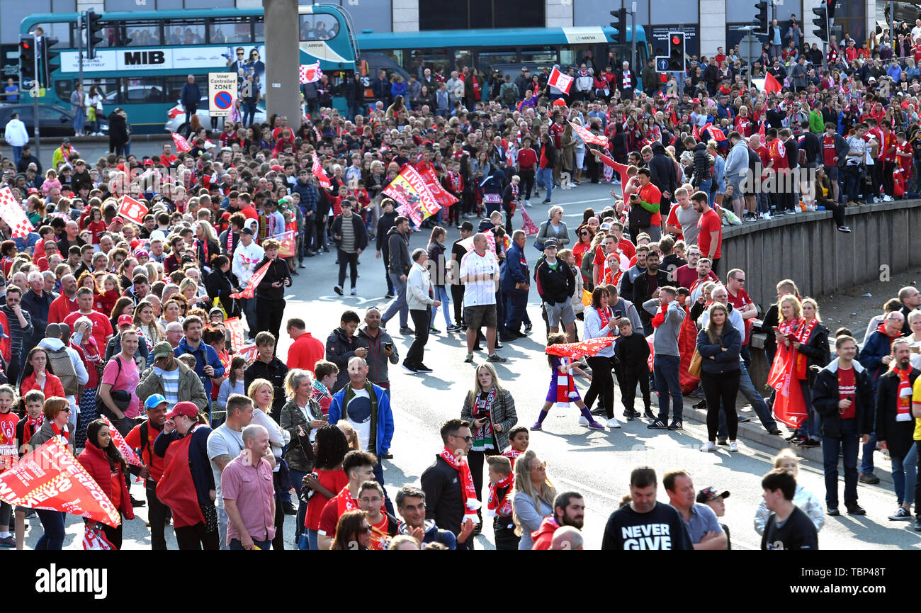 during the Champions League Winners Parade in Liverpool Stock Photo - Alamy