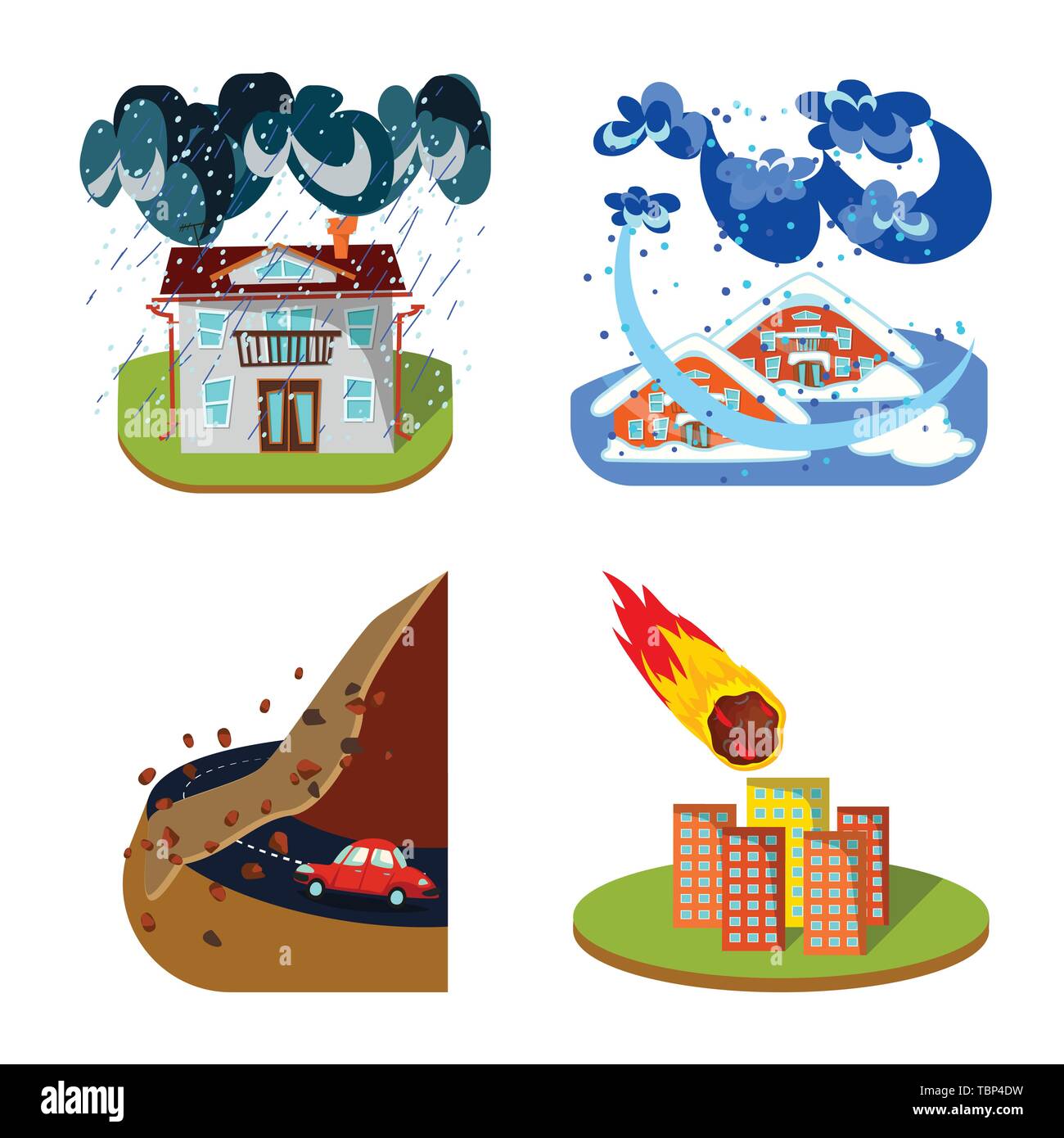 Isolated object of cataclysm and disaster logo. Collection of cataclysm ...