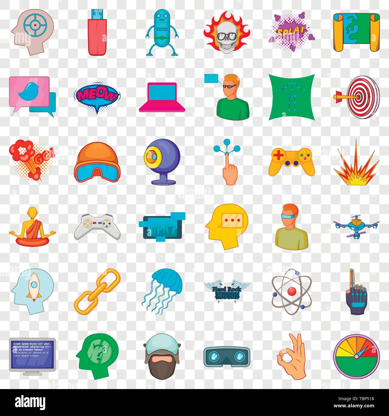 Connection icons set, cartoon style Stock Vector Image & Art - Alamy