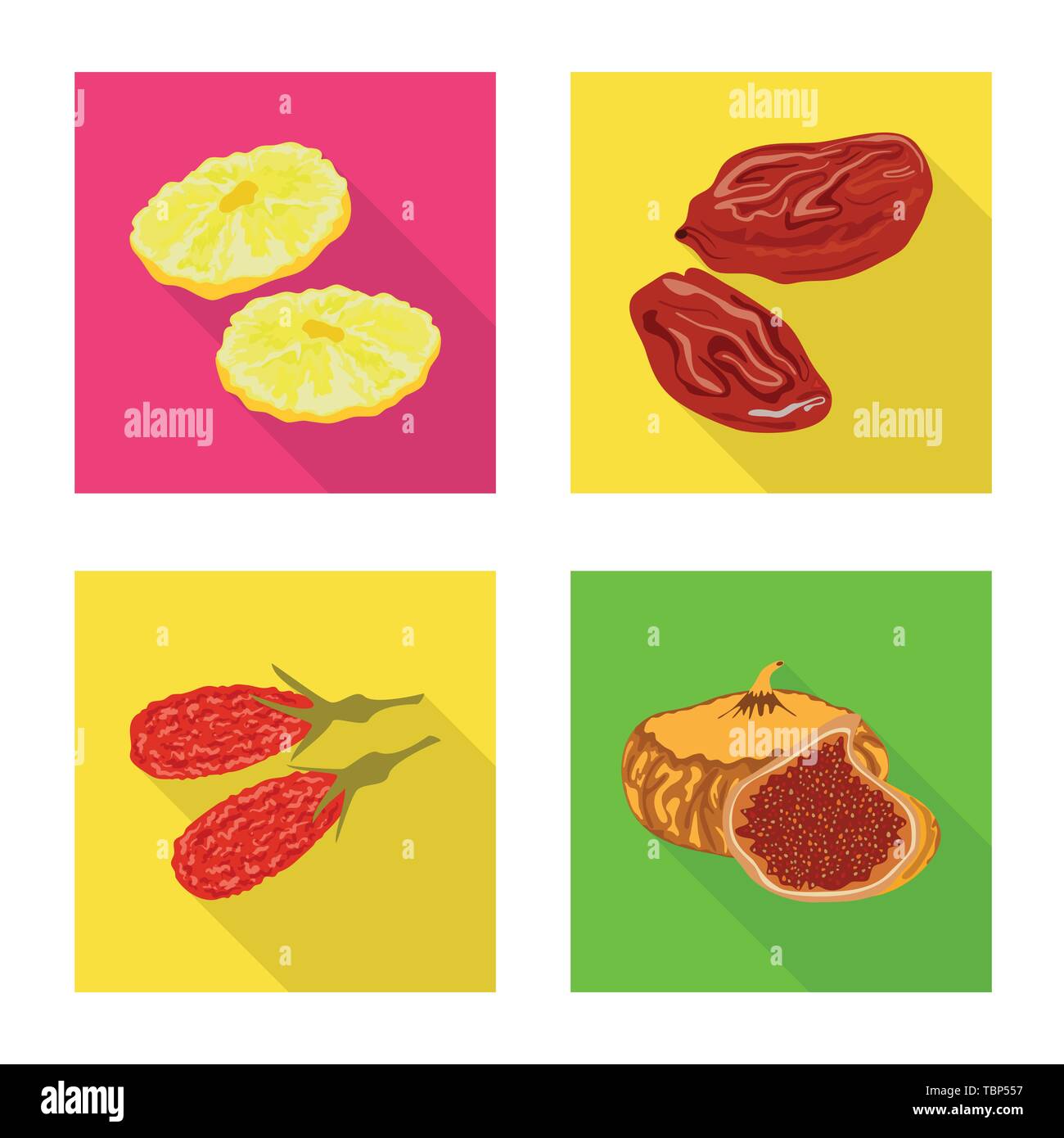 Isolated object of fruit and dried sign. Collection of fruit and food ...