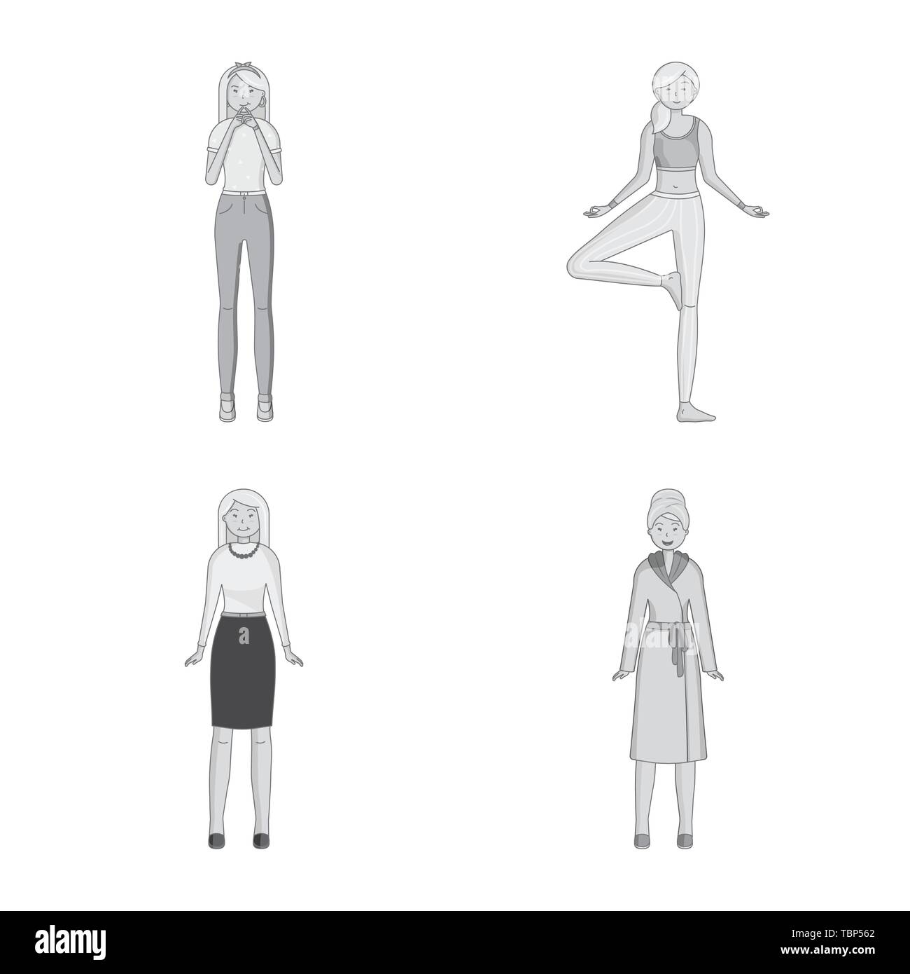 Isolated object of emotions and female symbol. Collection of emotions ...