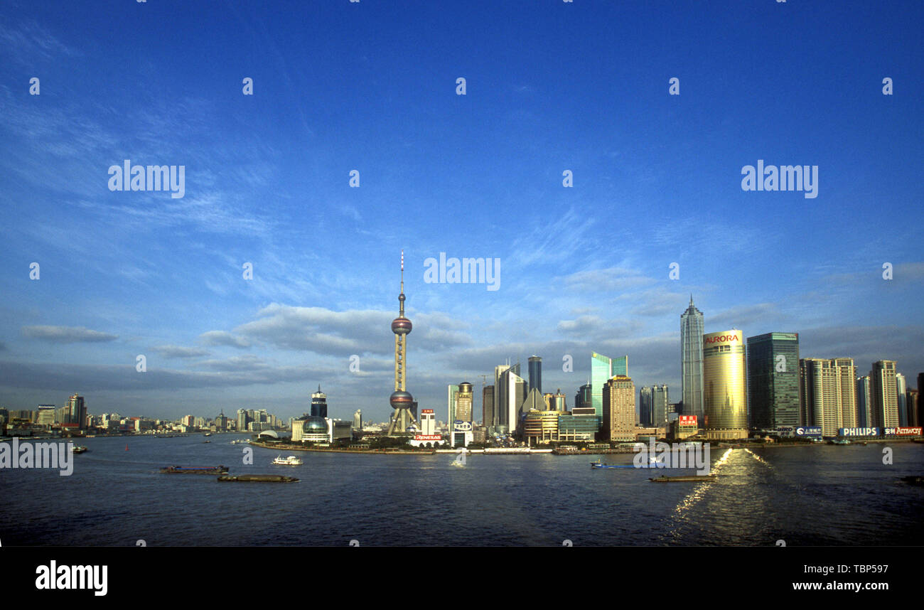Beautiful scenery of the Huangpu River in Shanghai Stock Photo - Alamy