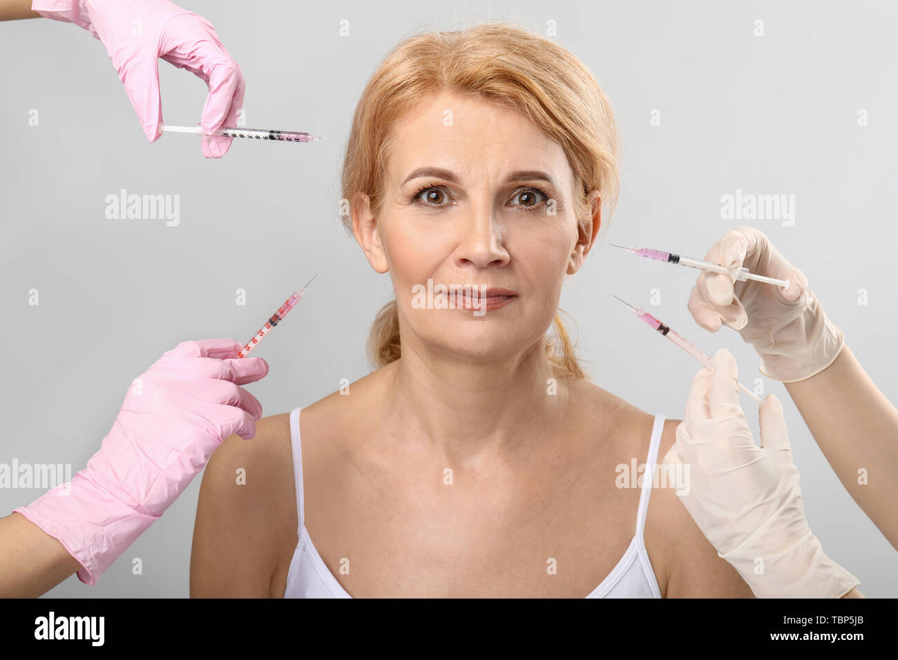Mature woman beauty injections hi-res stock photography and images - Alamy