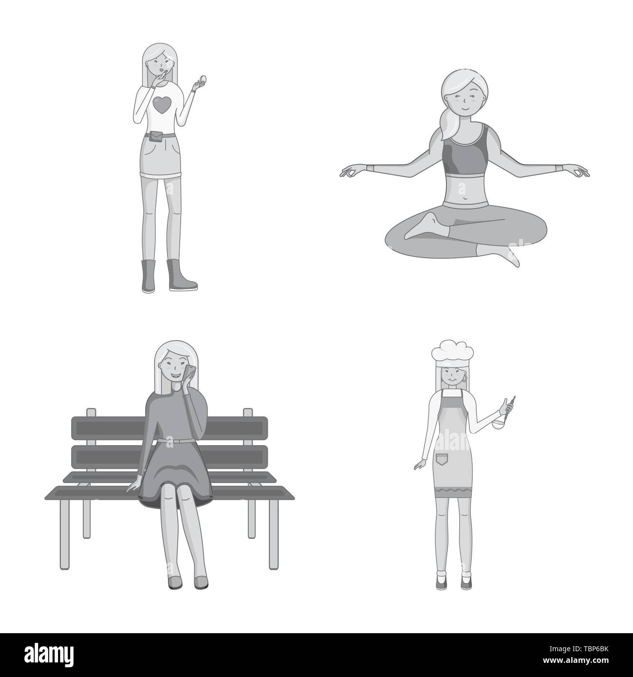 Isolated object of emotions and female sign. Collection of emotions and ...