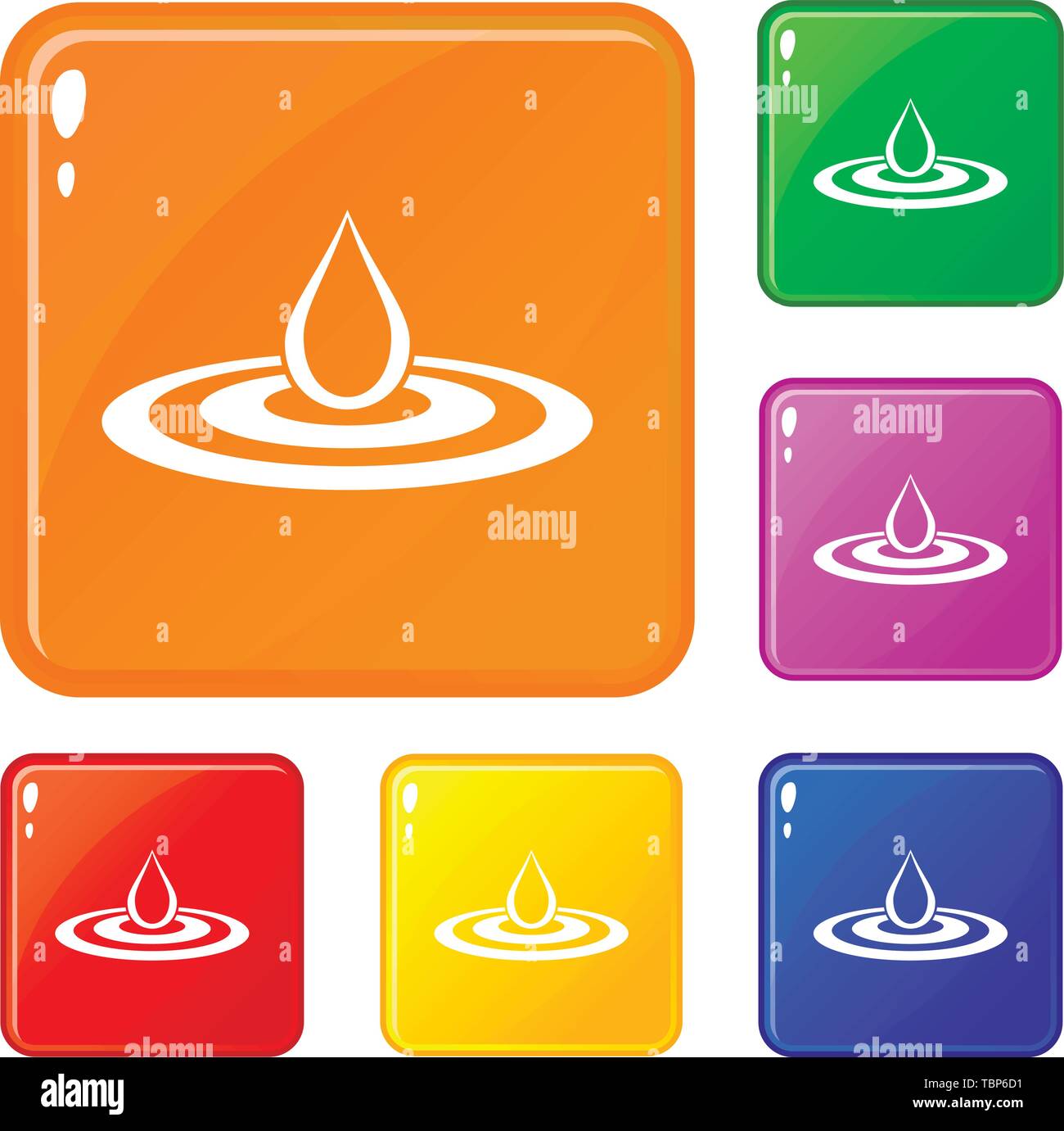 Water drop and spill icons set vector color Stock Vector Image & Art ...