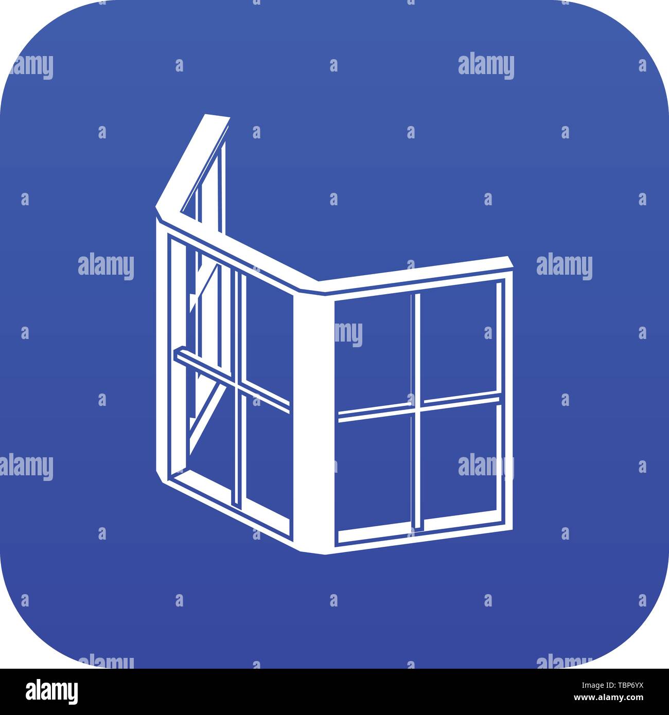 Facade window frame icon blue vector Stock Vector Image & Art - Alamy
