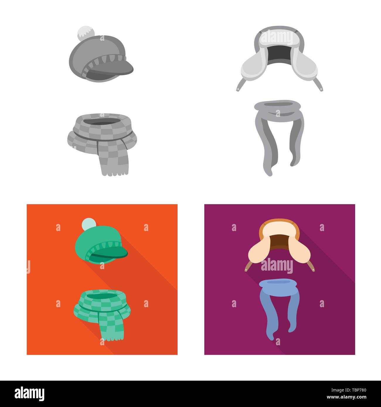 Isolated object of clothes and texture symbol. Set of clothes and ...