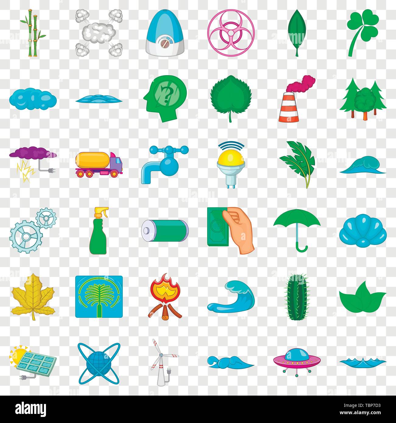 Nature icons set, cartoon style Stock Vector Image & Art - Alamy