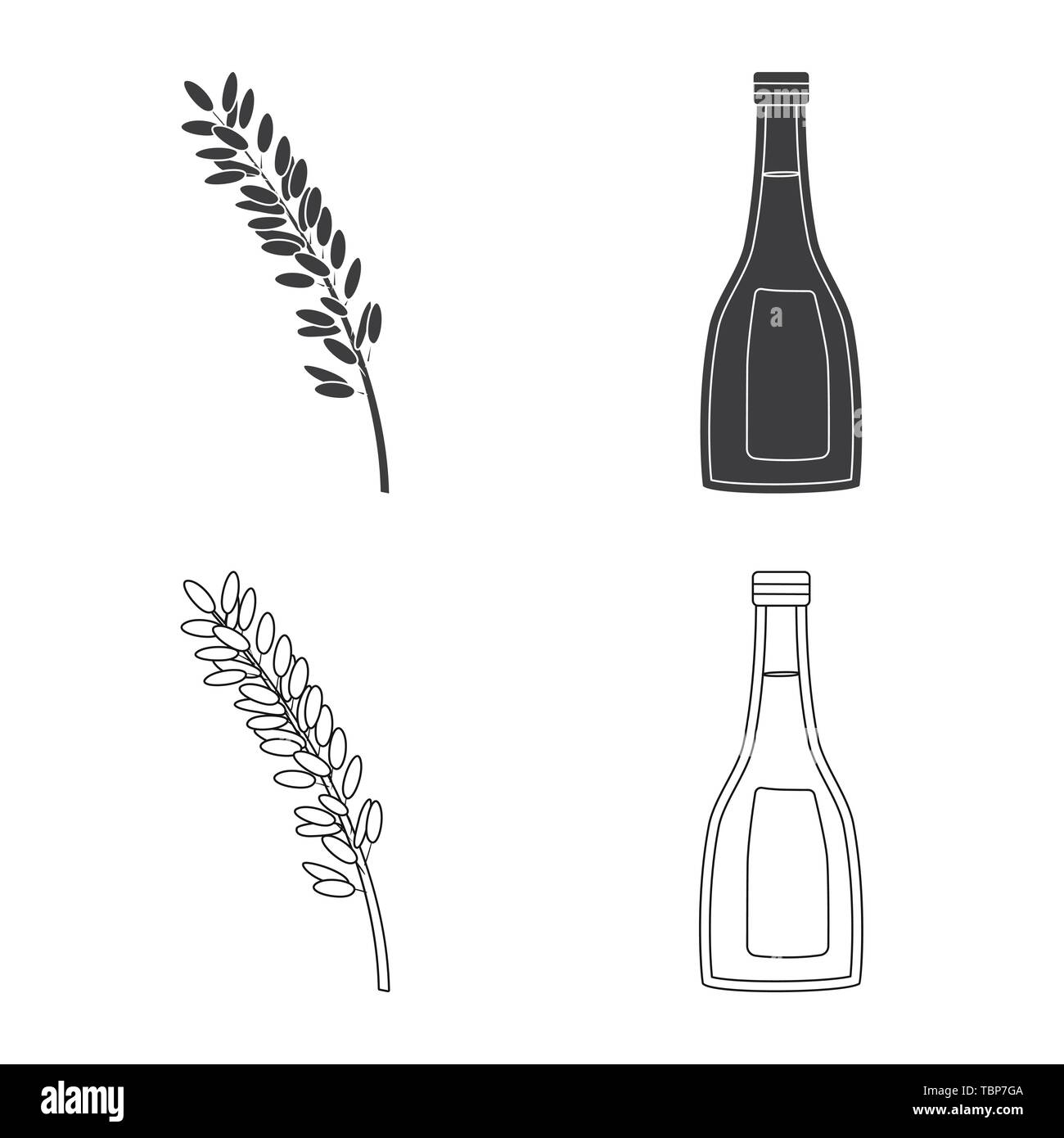 Vector illustration of crop and ecological sign. Set of crop and ...