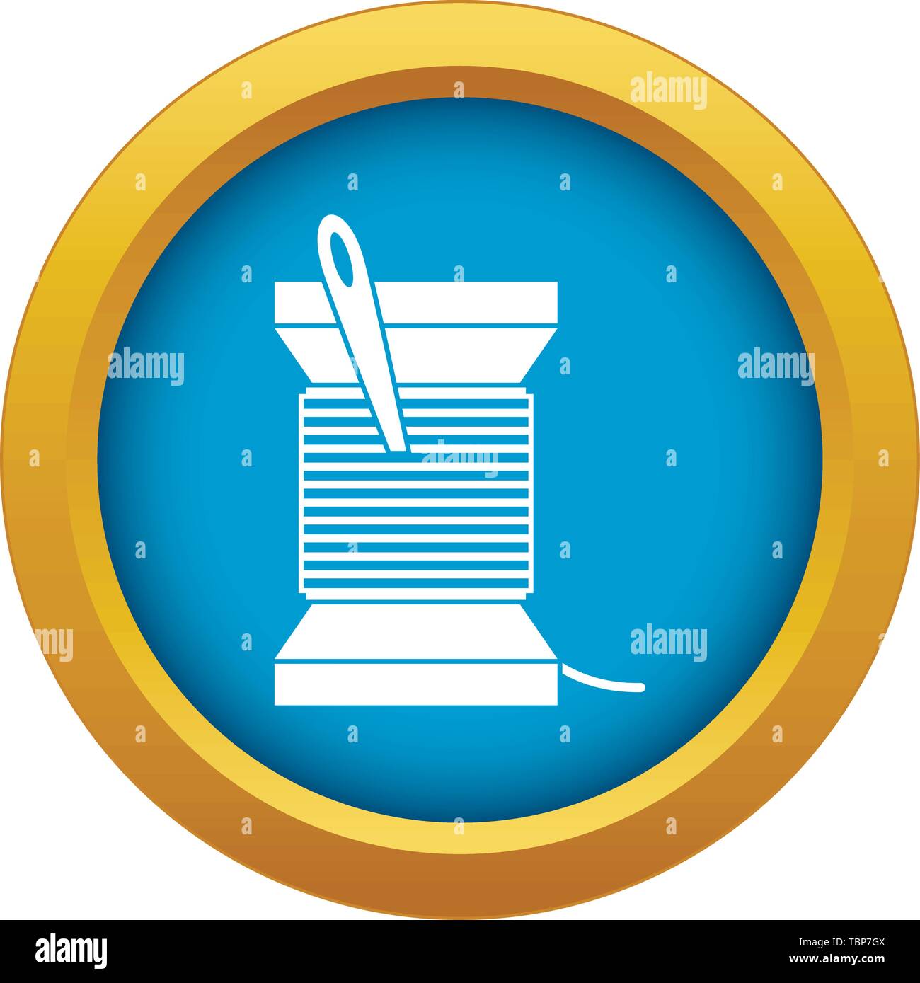 Needle and thread icon blue vector isolated Stock Vector Image & Art ...
