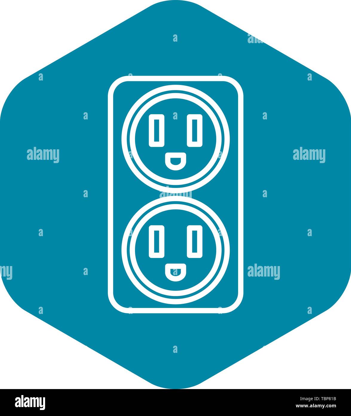Double electrical outlet icon, outline style Stock Vector Image & Art ...