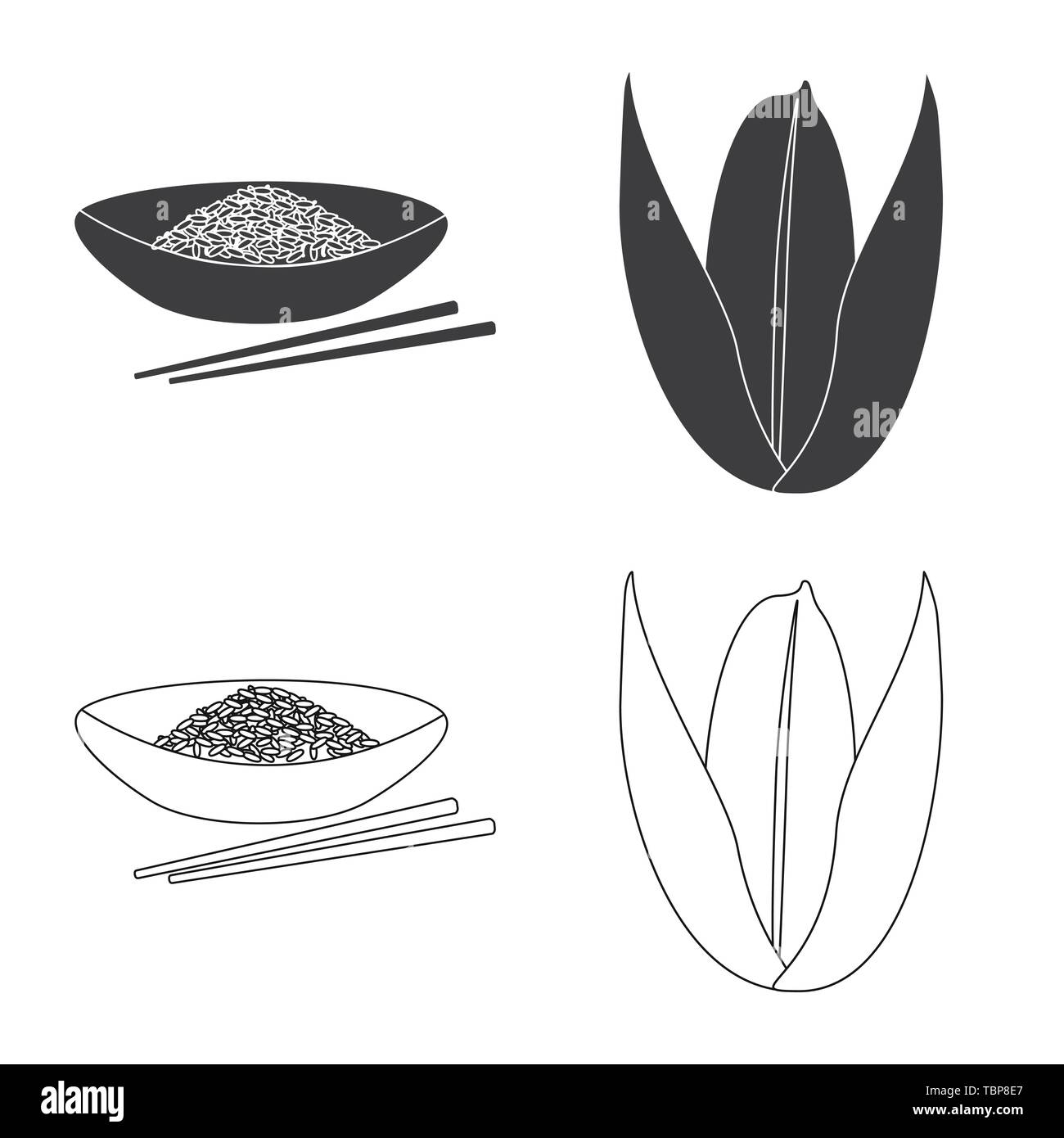 Vector design of crop and ecological icon. Set of crop and cooking ...