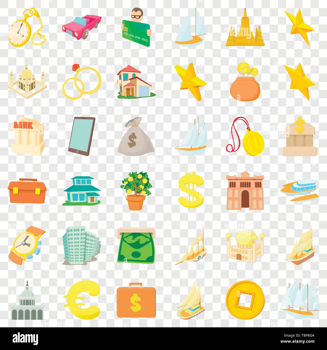 Rich icons set, cartoon style Stock Vector Image & Art - Alamy