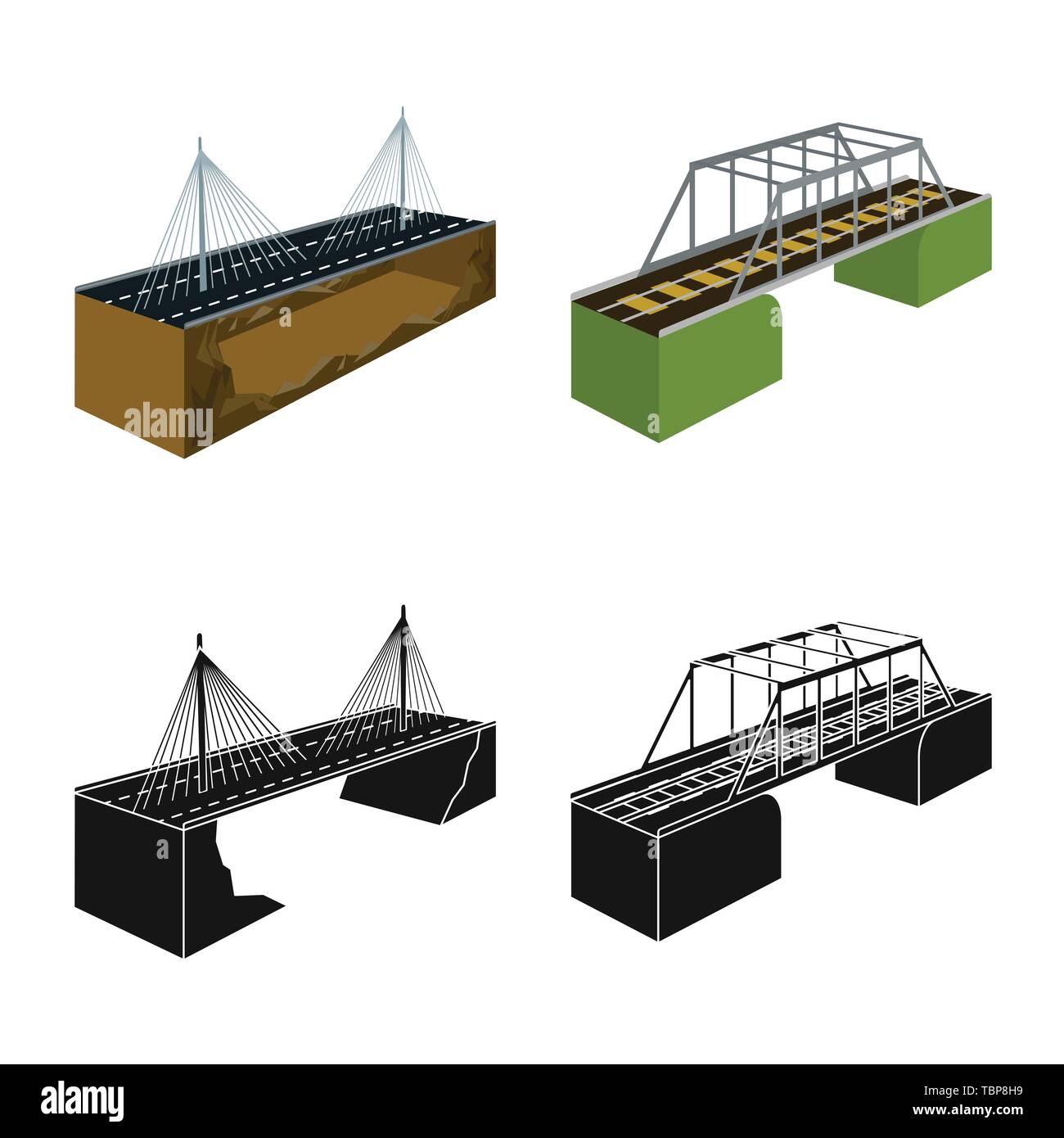 Vector design of connection and design sign. Set of connection and side ...