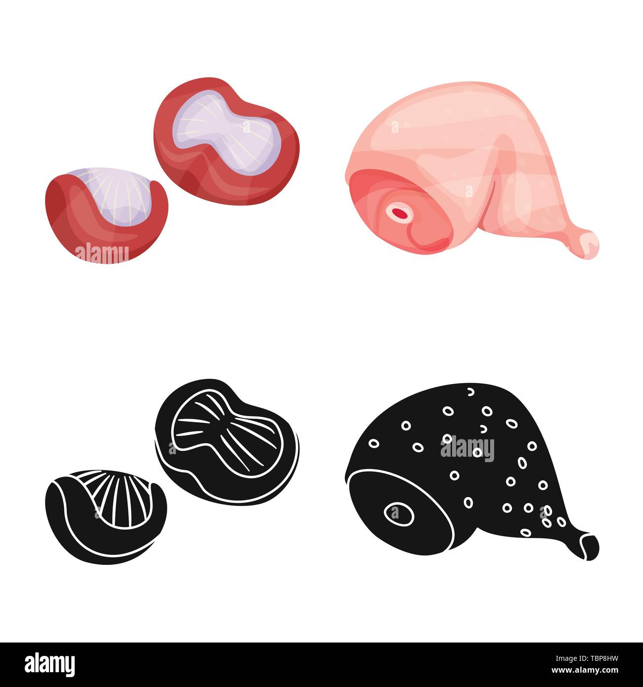 Vector illustration of product and poultry logo. Set of product and ...