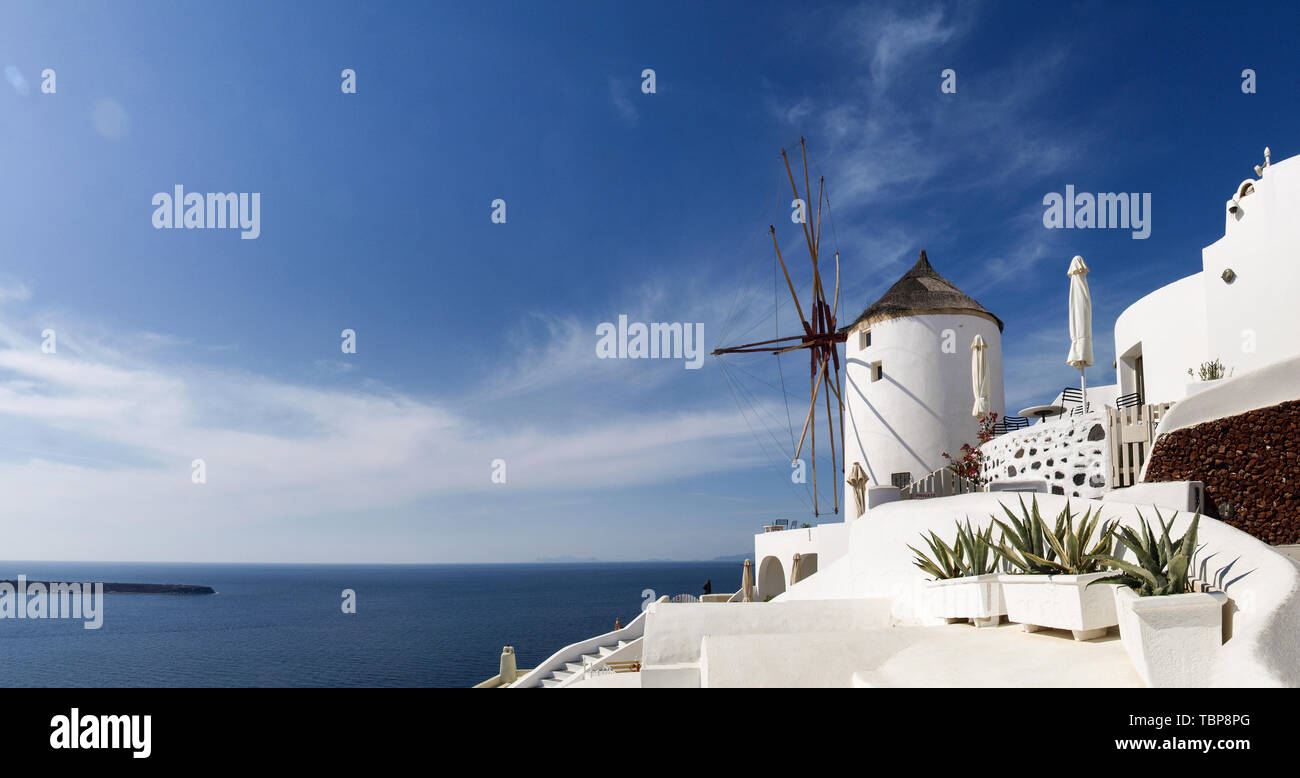Santorini, Greece: typical Greek mill Stock Photo - Alamy