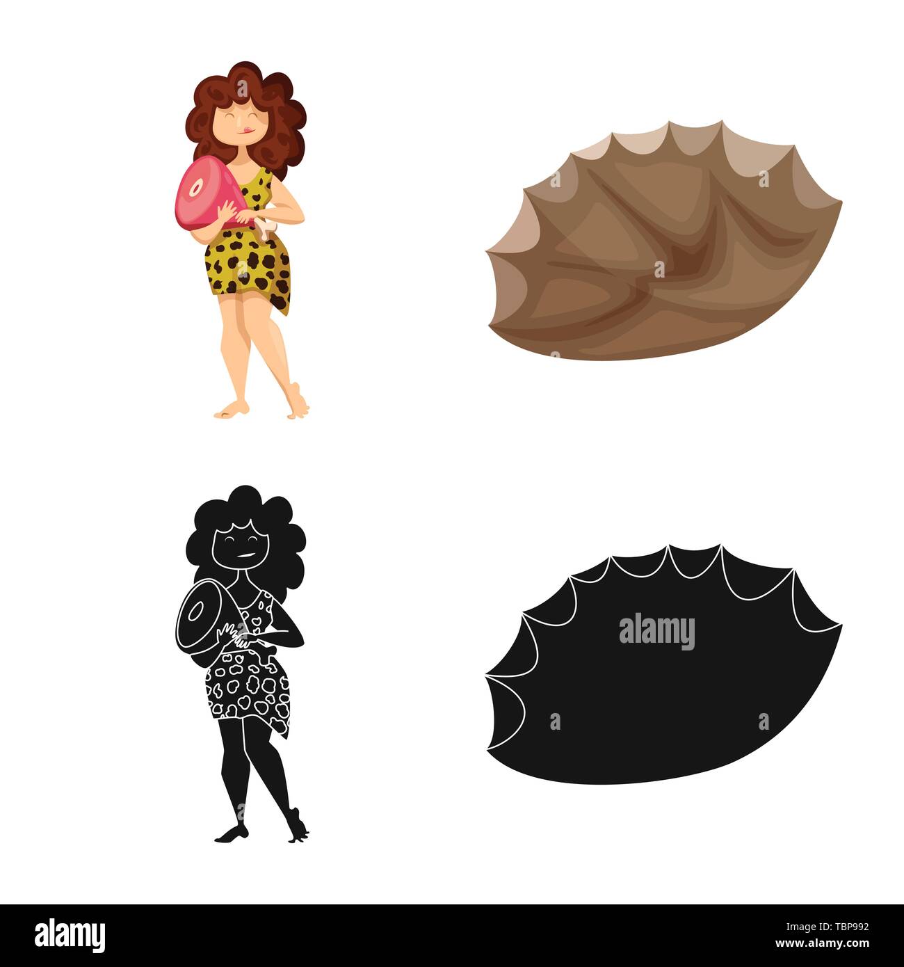 Isolated object of evolution and prehistory symbol. Collection of ...