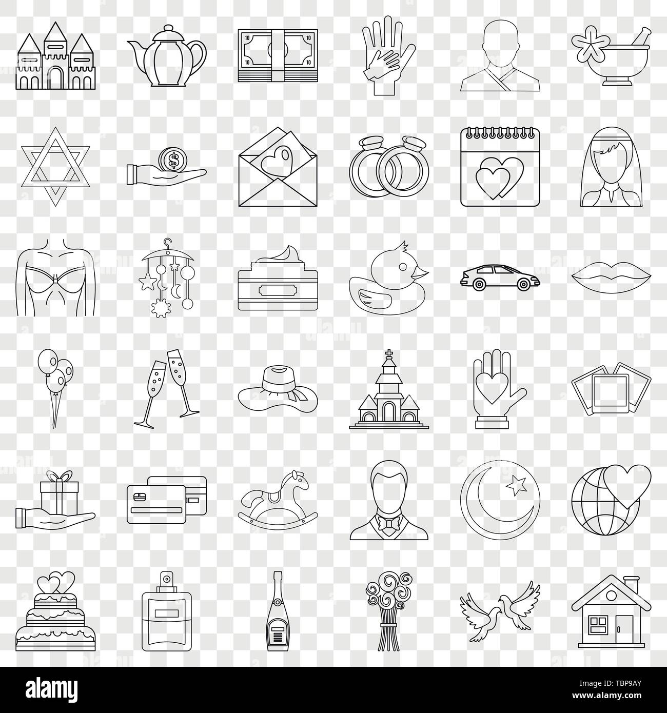 Romance icons set, outline style Stock Vector Image & Art - Alamy