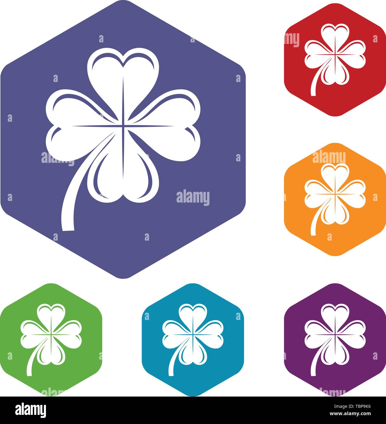 Four leaf clover icons vector hexahedron Stock Vector Image & Art - Alamy
