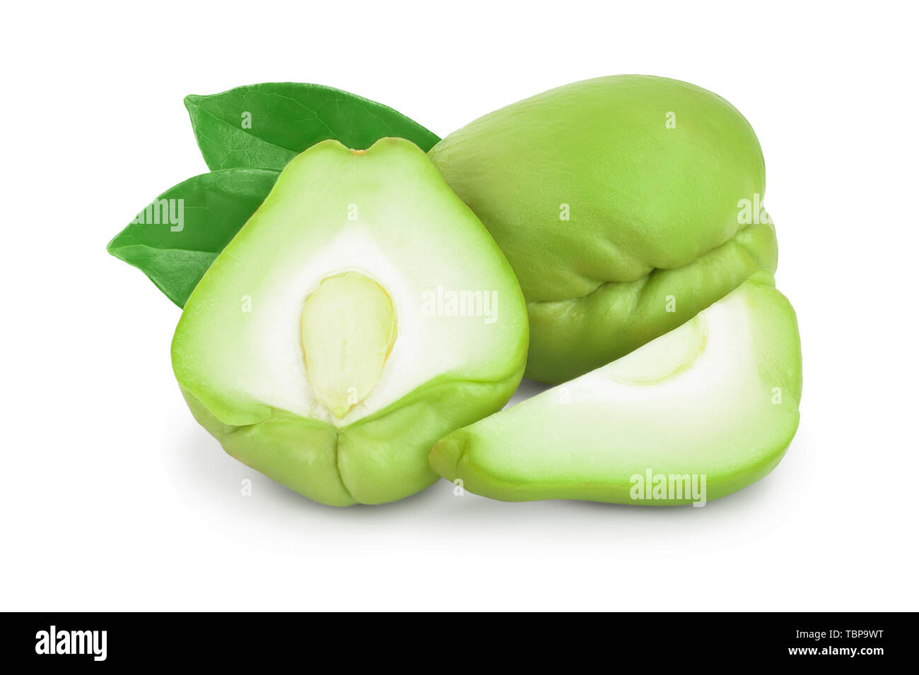fresh Chayote vegetable isolated on white background Stock Photo - Alamy