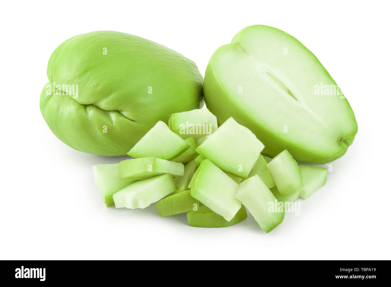 fresh Chayote vegetable isolated on white background Stock Photo - Alamy