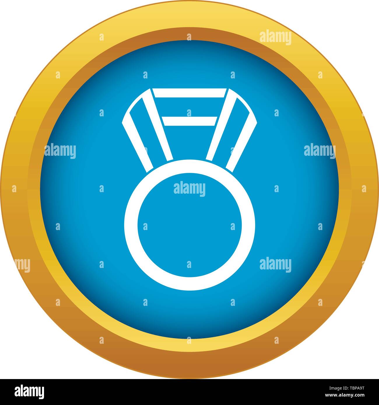 Round medal icon blue vector isolated Stock Vector Image & Art - Alamy