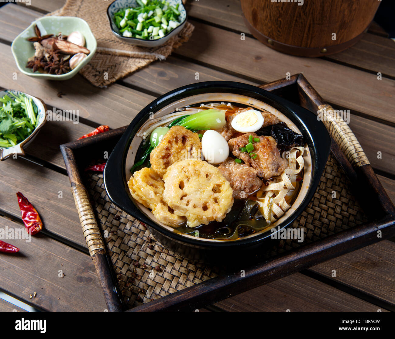 Cheese lotus ribs, chicken nuggets, casserole hot Stock Photo - Alamy