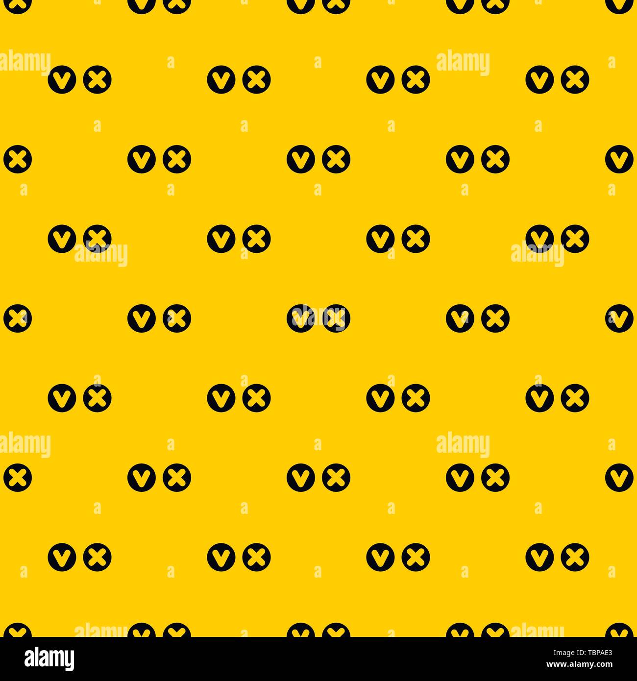 Fat tick and cross in circles pattern vector Stock Vector Image & Art ...
